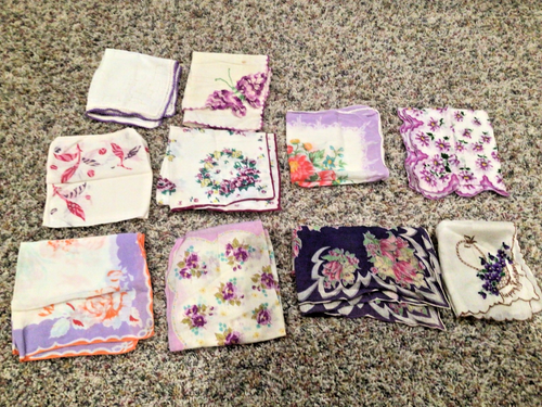 Lot of 10 Vintage Purple Hankies | eBay