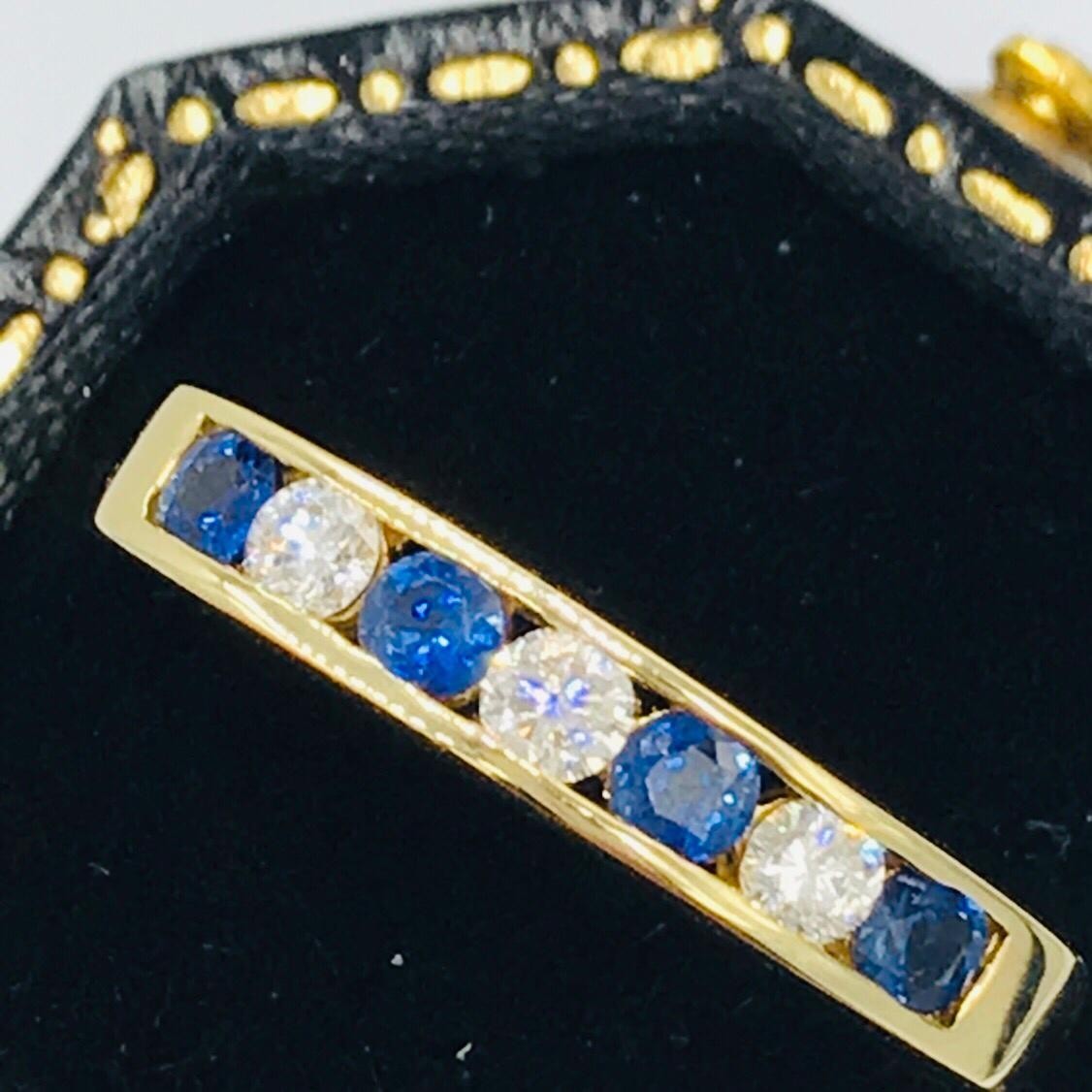 Eternity Ring 18ct 750 Solid Gold Diamond & Sapphire … - Gem