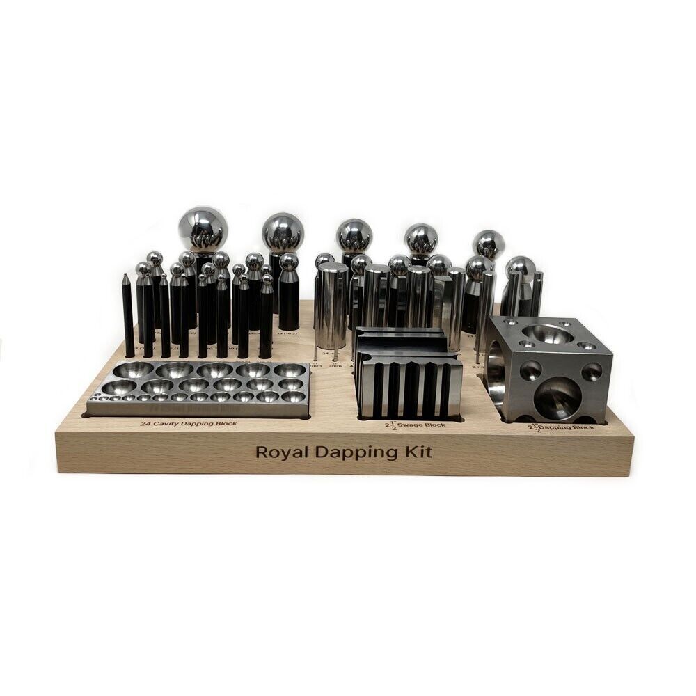 Royal Dapping Kit- Jewellers Doming Dapping Block Punch Set Includes 40 ...