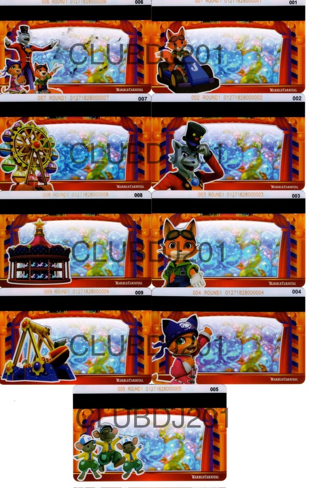 Konami Coin Pusher Arcade Game Round 1 Marble Carnival Card Game FULL ...