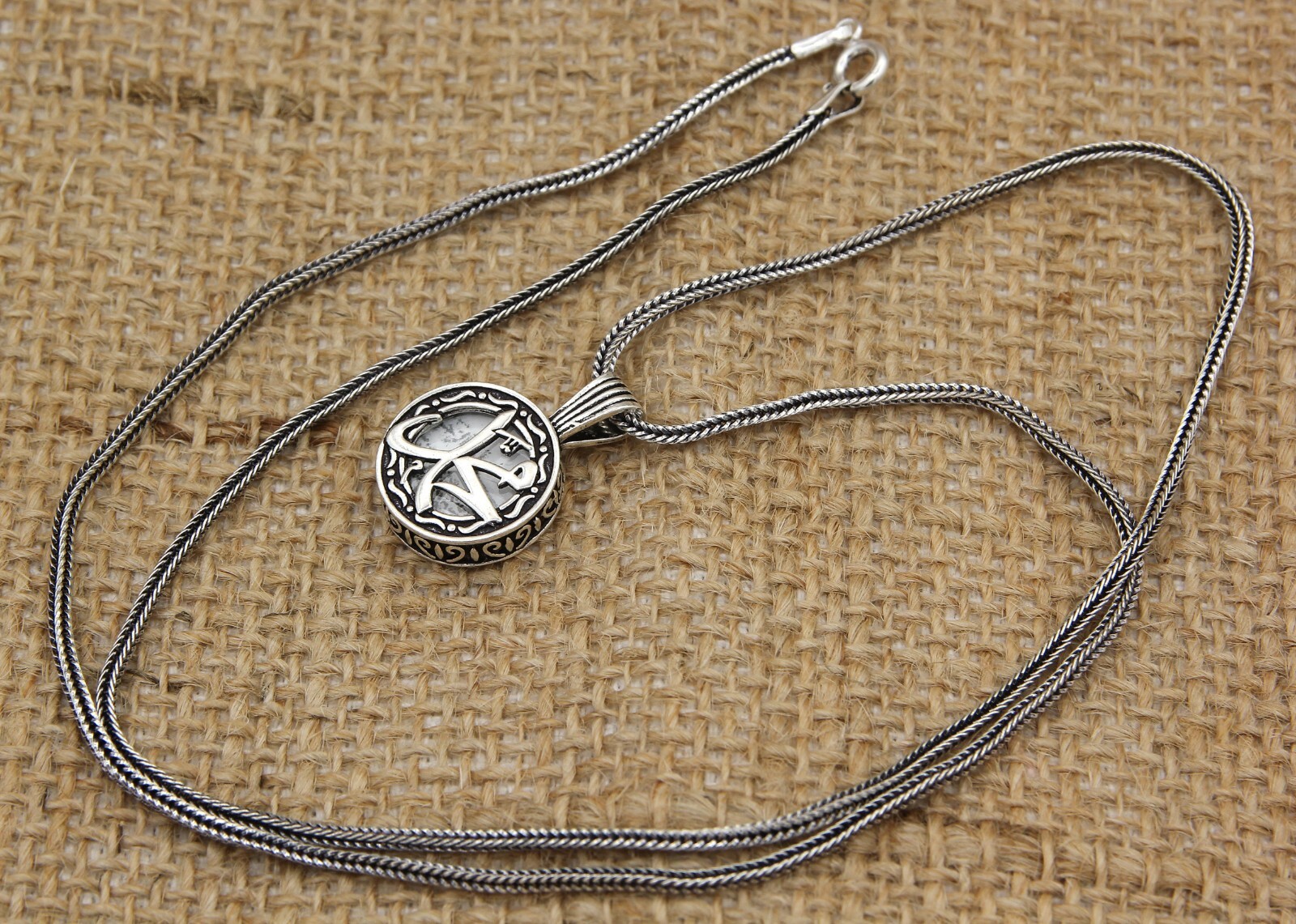 Turkish 925K Silver Taweez Talisman Dua Written Amulet Locket Pendant ...