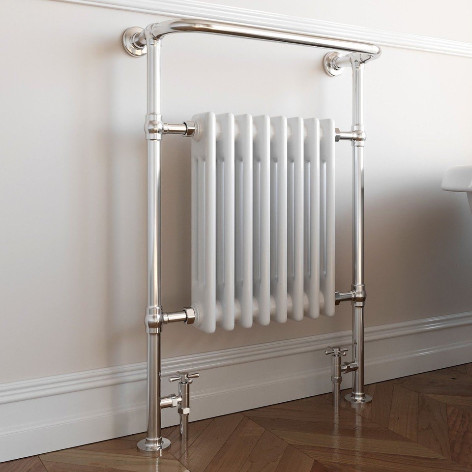 Traditional Heated Towel Rail Radiator Victorian Column Bathroom Rack ...