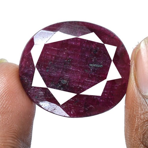 Beautiful 37 Ct Natural Certified African Red Ruby Oval Shape Loose ...