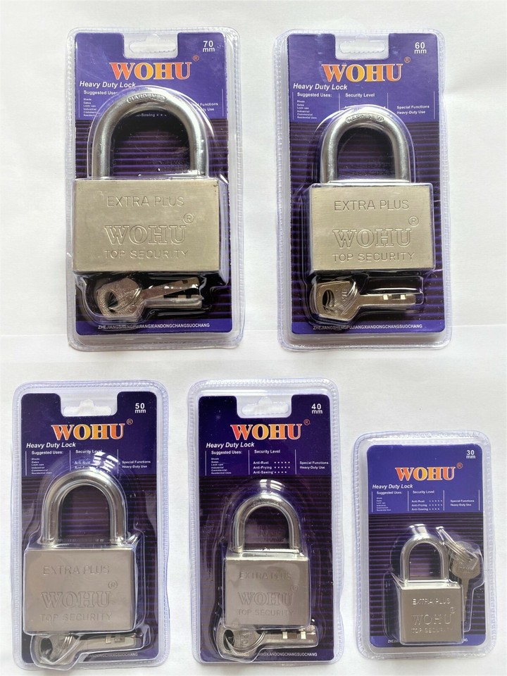 ALL SIZES HEAVY DUTY ANTI RUST PADLOCK SECURITY SHACKLE LOCK H-QUALITY ...