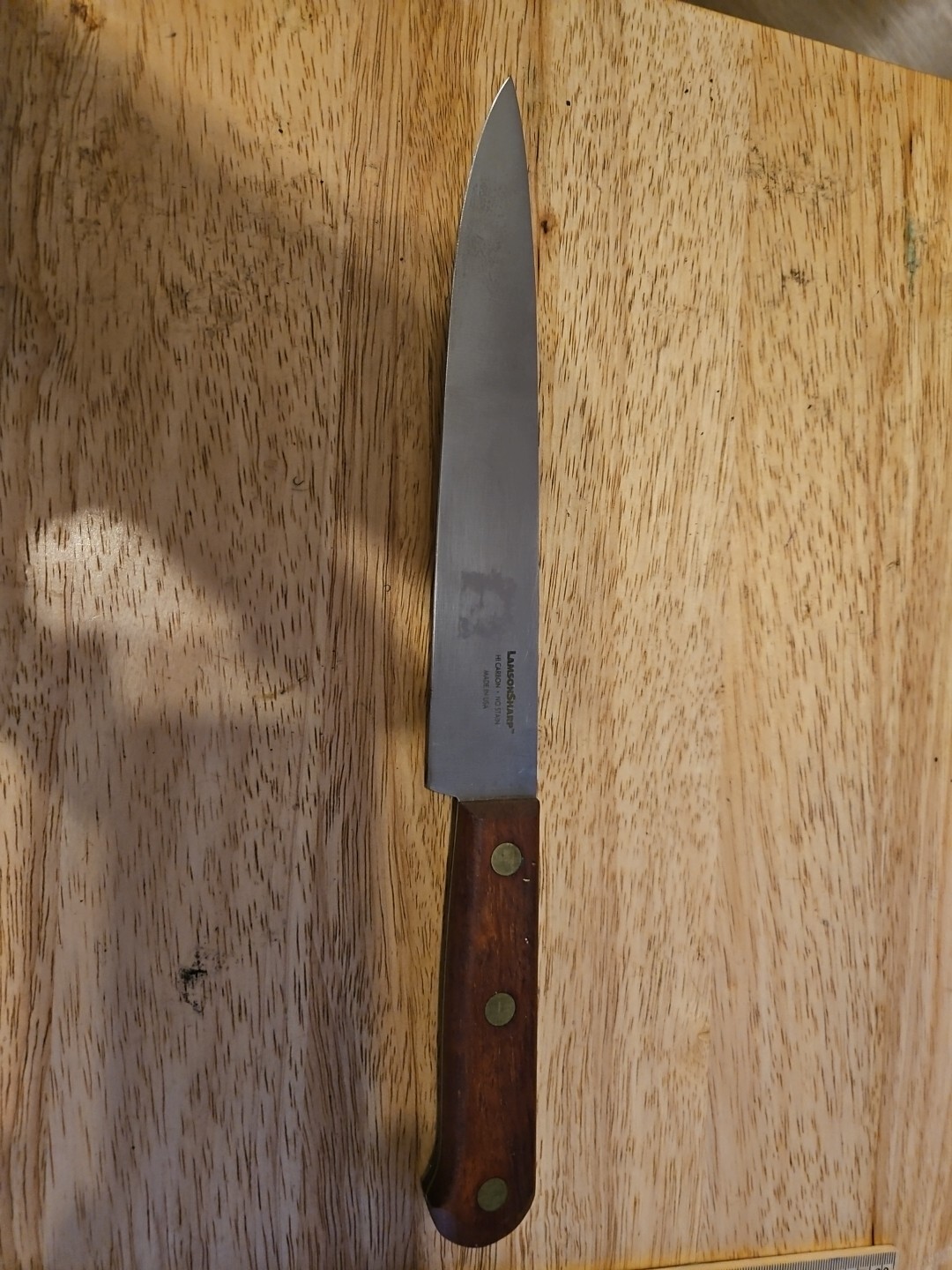 LAMSON SHARP Hi Carbon 8 Inch Knife Wood Handle Preowned | eBay