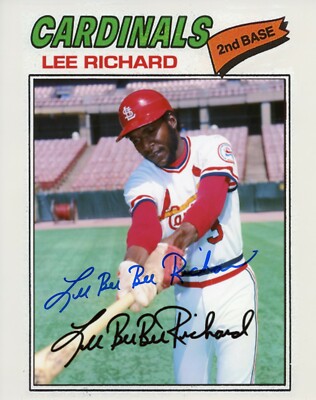 Lee "Bee Bee" Richard autographed 8x10 Cardinals Topps Unpublished #4 ...