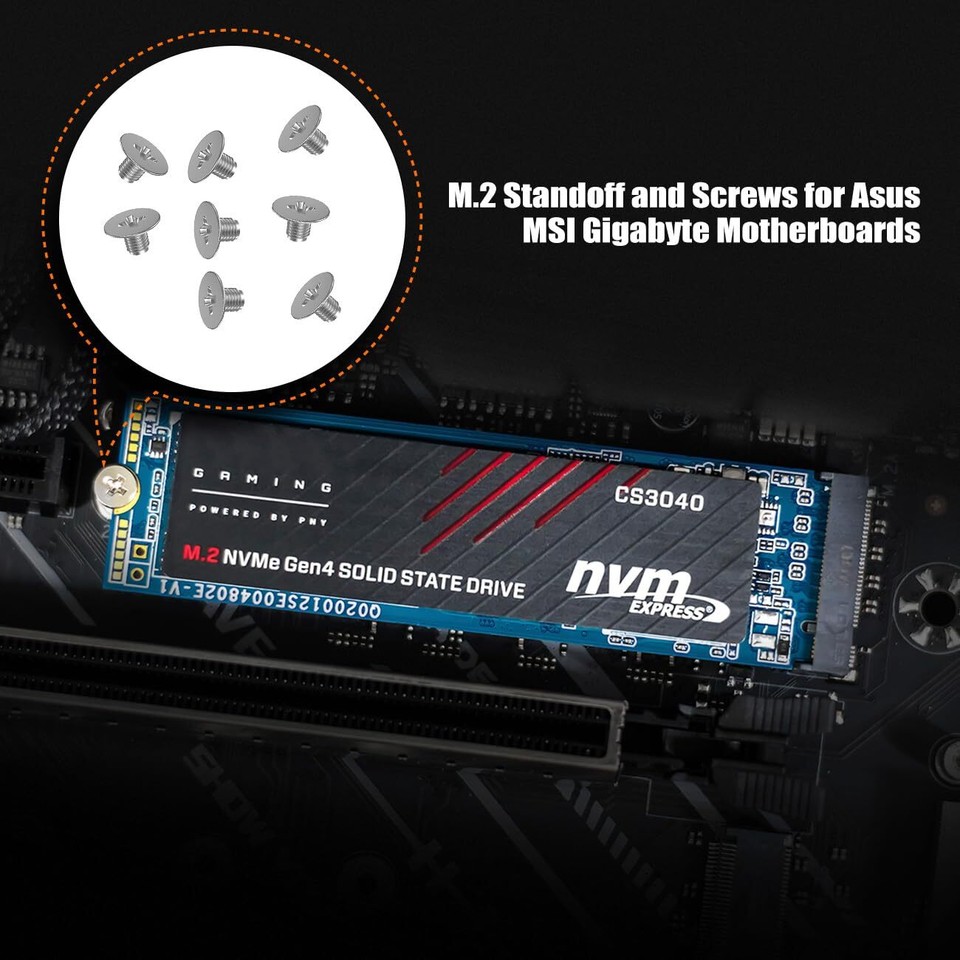 M.2 NVME SSD Screws Kit 50pcs M.2 NVME Mounting Screws for M.2 NVME SSD ...