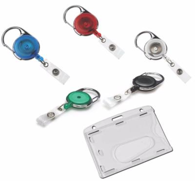 Retractable Key Reel SKI Pass & Premium Enclosed ID Card Security Badge ...