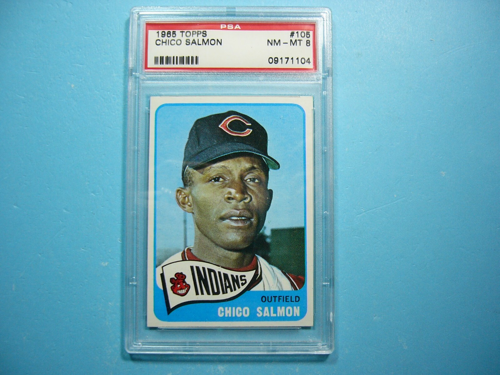 1965 TOPPS MLB BASEBALL CARD #105 CHICO SALMON PSA 8 NM/MINT SHARP+ '65 ...