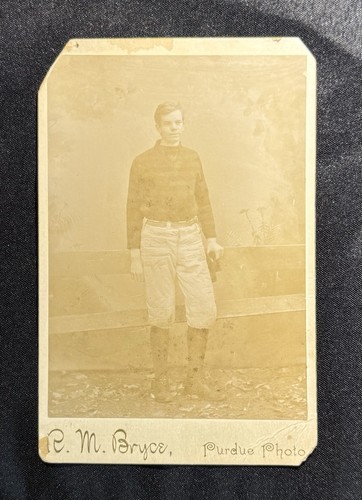 RARE! 1892 PURDUE UNIVERSITY FOOTBALL PLAYER CABINET CARD PHOTO CLOYD ...