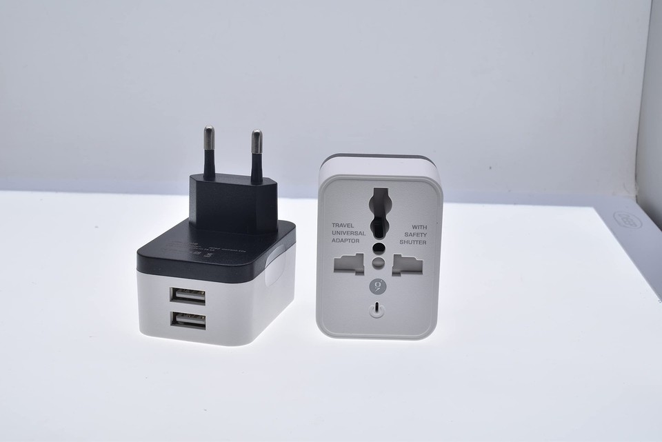 UK to European Travel Adapter Euro EU Plug with 2 USB Ports for White ...
