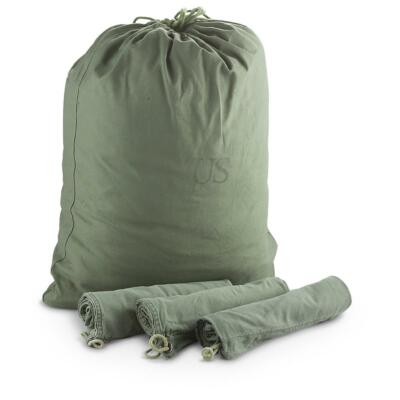 US Army BARRACKS BAG OD Green 100% Cotton Large Laundry Bag Military ...