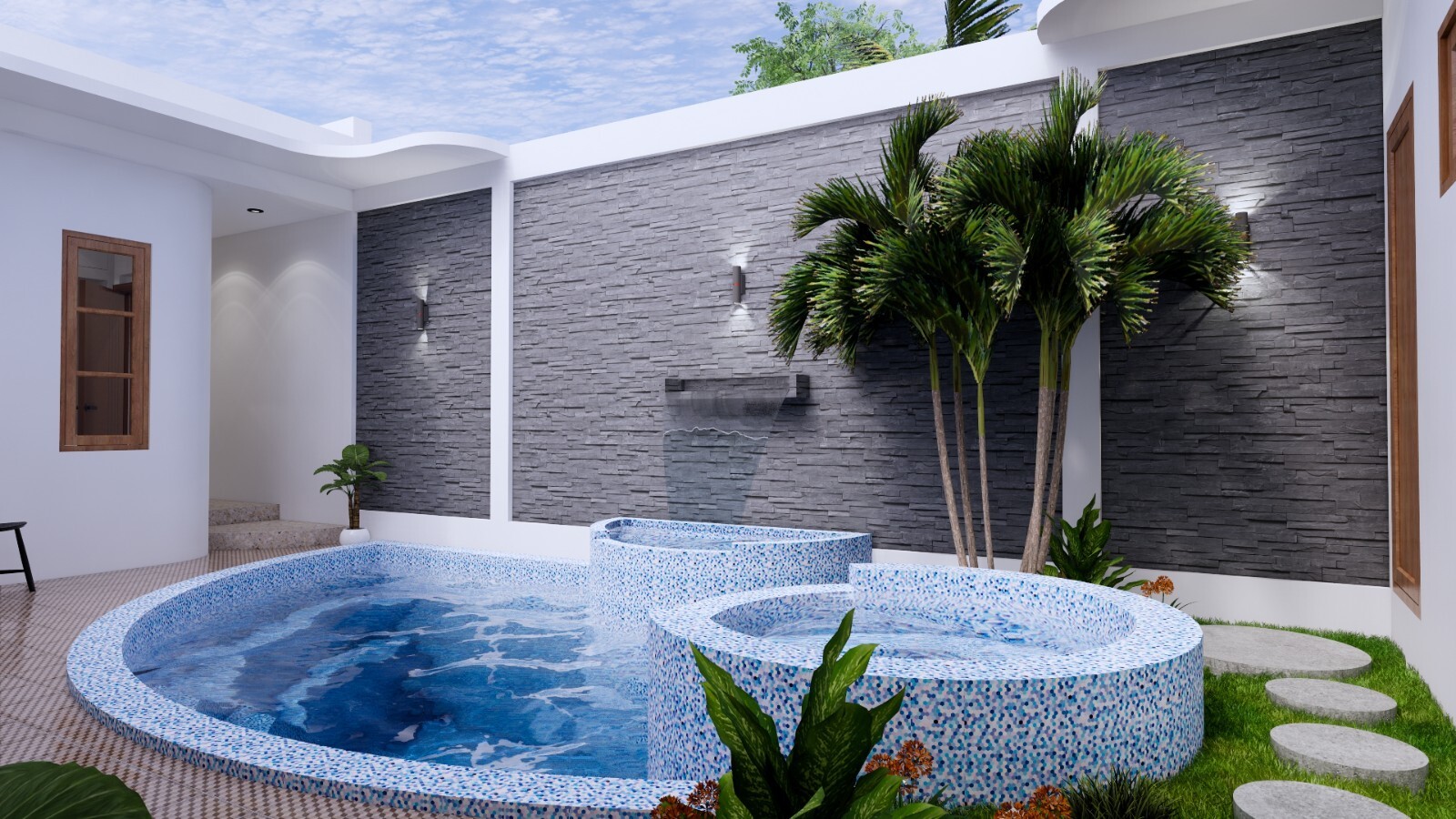 33x65 Feet House Plans 10x20 Meter 3 Bedrooms with Swimming Pool (A4 ...