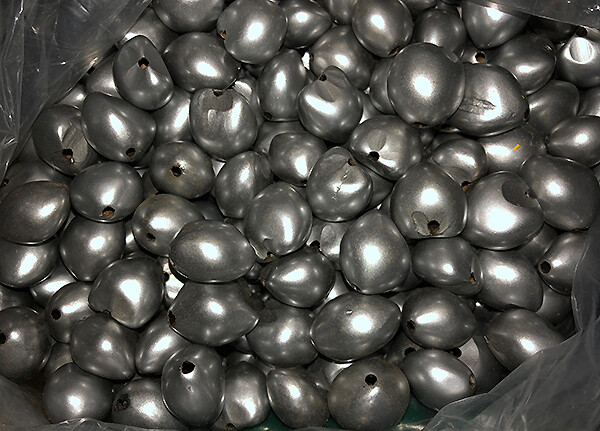 32 Loose Kukui Nuts Colored SILVER Hawaiian Beads Hawaii Hula ...