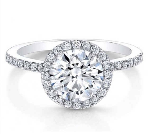 Sterling Silver AAAA Cubic Zirconia Round Shape Halo Ring | eBay