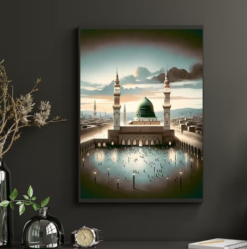 Majestic Medina Mosque Digital Artwork: Sacred Islamic Architecture | eBay