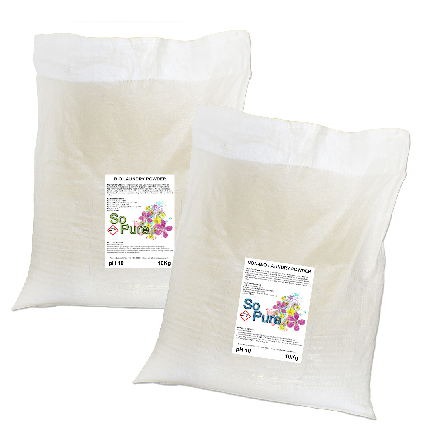 So-Pure Washing Powder - 10kg Sack - Up to 135 washes - Non Bio & Bio ...