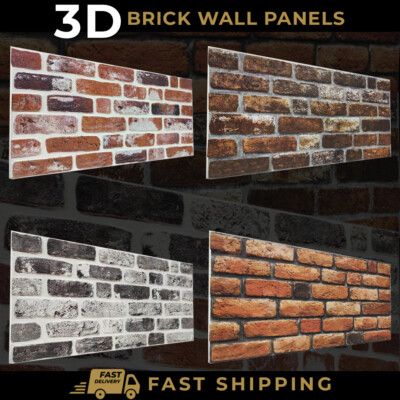 3D Brick Wall Panels Brick Effect Cladding Wall Decorative Covering ...