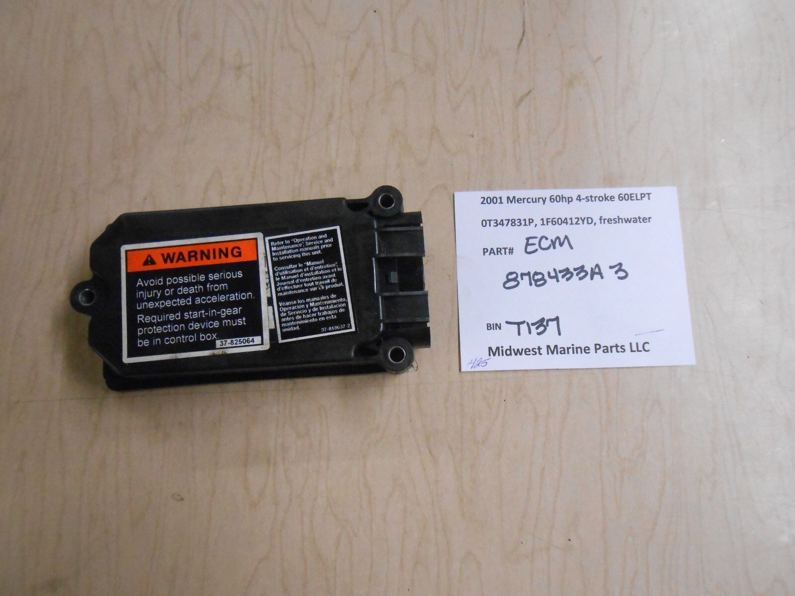 878433A 3 Mercury 2001 60hp ELPT 4S Outboard ECM electronic control ...