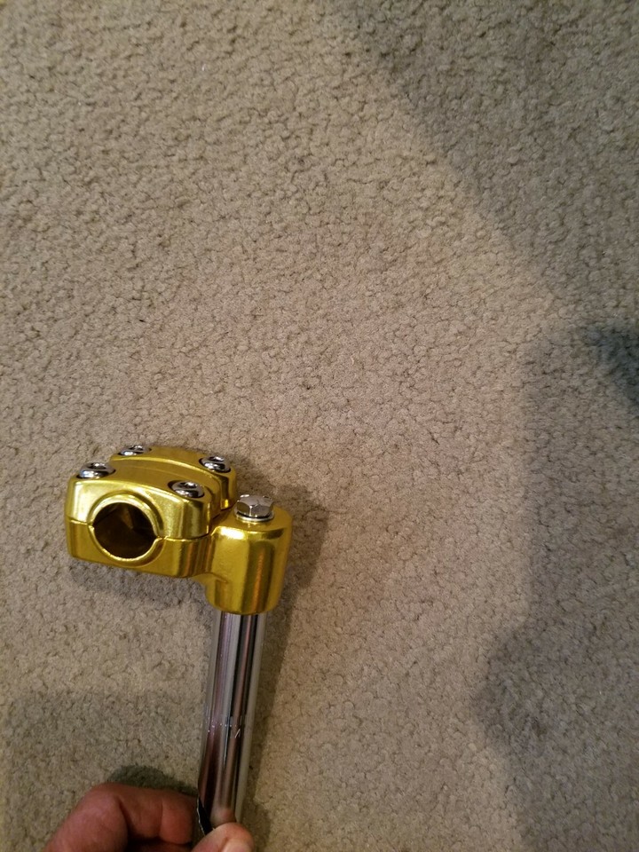 BMX FREESTYLE BICYCLE GOOSENECK STEM 21.1mm GOLD ANODIZED,CRUISER ...
