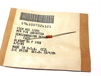 1N753A JAN MIL-SPEC SEMICONDUCTOR DEVICE DIOD Zener Diodes 6.2V .5W | eBay