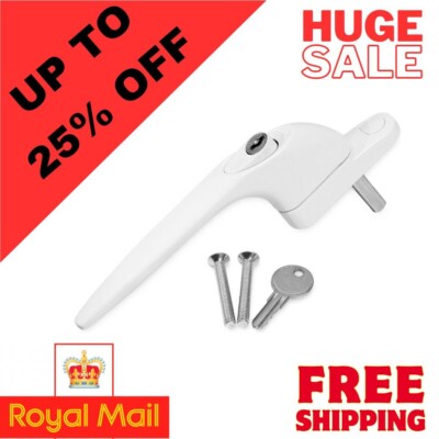 UPVC Universal Espag Window Handle Key Locking For Double Glazing White ...