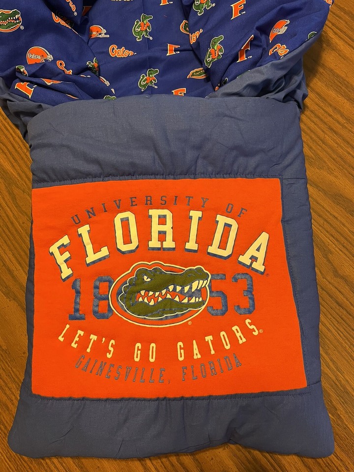 New Handmade Florida Gators Quillow (Pillow w/ 6ft long quilt inside ...