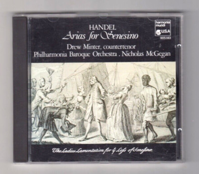 HANDEL-ARIAS FOR SENESINO-DREW MINTER 1987-c McGEGAN-BAROQUE ORCH ...