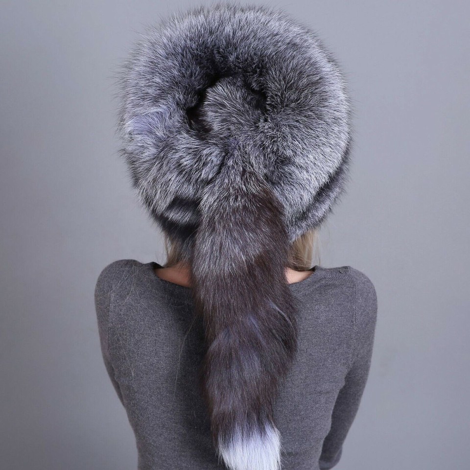 Luxury Fashion Winter Womens Natural Fur Cap Real Fox Fur Hats Caucasus ...