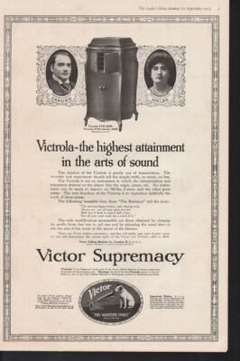 1917 VICTOR VICTROLA PHONOGRAPH MELBA CARUSO MUSIC OPERA RECORD PLAY AD ...