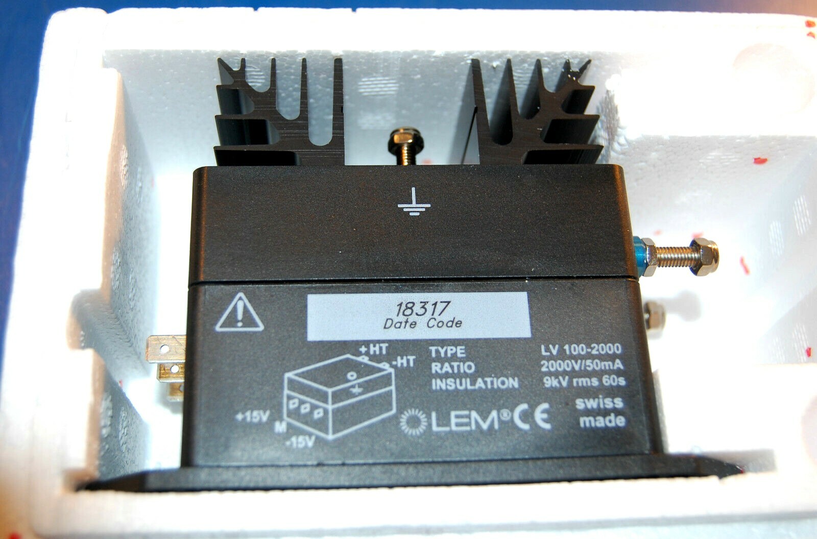 LEM LV 100-2000 Voltage Transducer Power Supply (2000 V/ 50 mA, 9 kV ...