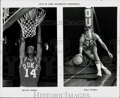 1973 Press Photo Duke University basketball players Willie Hodge and ...