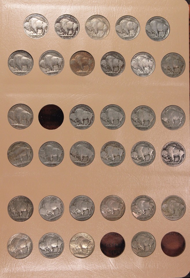 1913-1938 PDS Nr Complete Premium Buffalo Nickel Set, 62 Coins, Mid ...