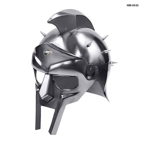 GLADIATOR MAXIMUS ROMAN SPIKED HELMET Functional 18ga Steel Medieval ...