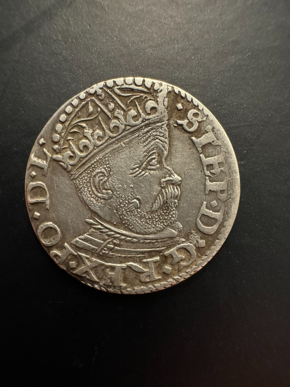 1585 Stephan Bathory 3 Groschen (Grosze) silver coin Poland, Sharp ...