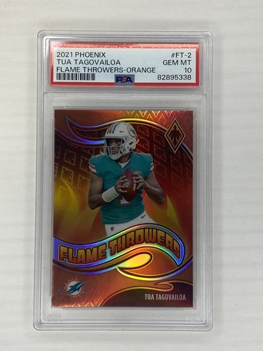 PSA 10 Gem Mint 2021 Phoenix Tua Tagovailoa Flame Throwers Orange /99 # ...