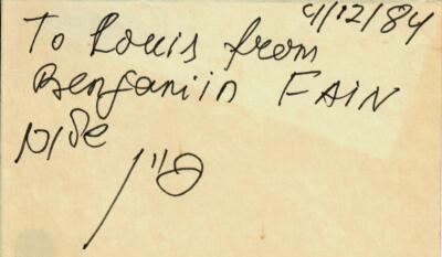 “Israeli Physics Pioneer" Dr Benjamin Fain Hand Signed Album Page Dated ...