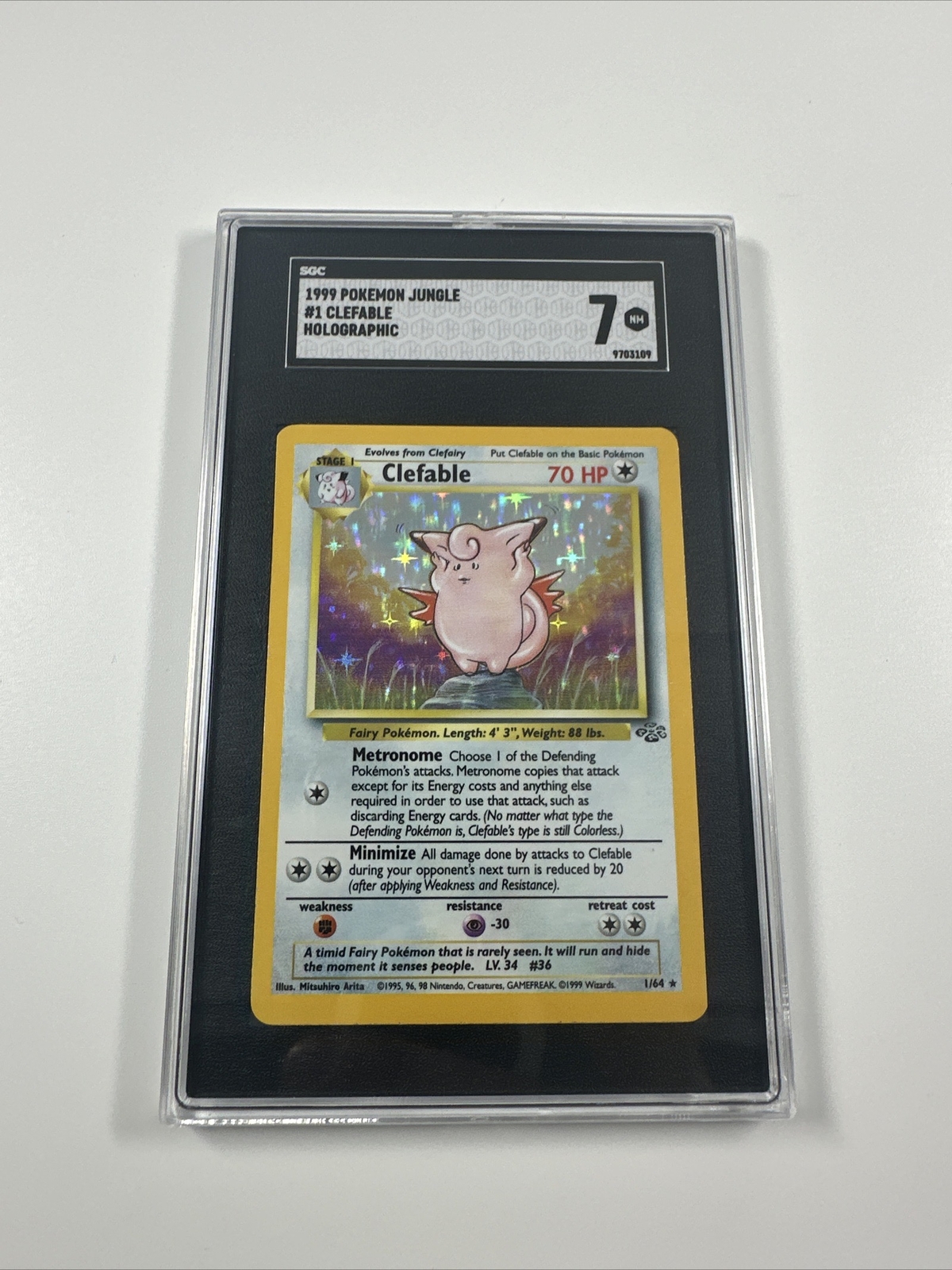 Pokémon TCG Clefable Jungle 1/64 Holo Unlimited Holo Rare SGC 7! | eBay