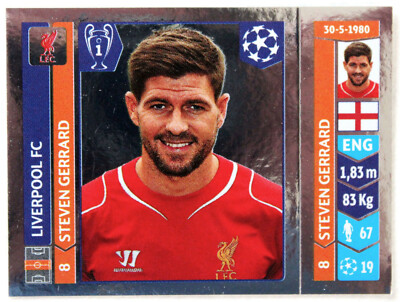 Panini Lamina Sticker Card Steven Gerrard #150 Champions League CL 2014 ...