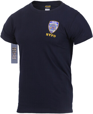 Navy Blue NYPD T-Shirt Official Embroidered Logo Patch NY Police Dept ...