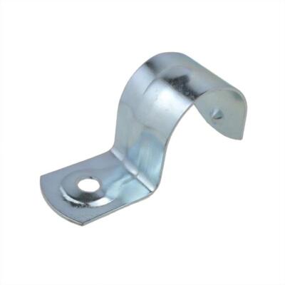 Pack of 50 Zinc Plated 32mm Half Conduit Electrical Saddle Corrugated ...