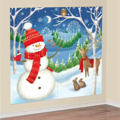 CHRISTMAS WINTER FRIENDS SCENE SETTER PARTY WALL DECORATION POSTER ...