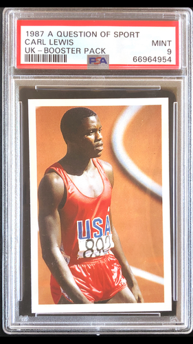 1987 A Question of Sport Carl Lewis PSA 9 MINT Pop 4 Rookie Athletics ...