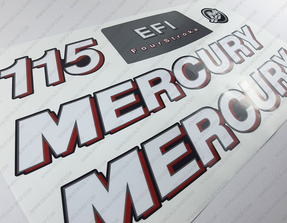 Mercury 115 hp 4-Stroke EFI 2006-2012 outboard engine decals sticker ...