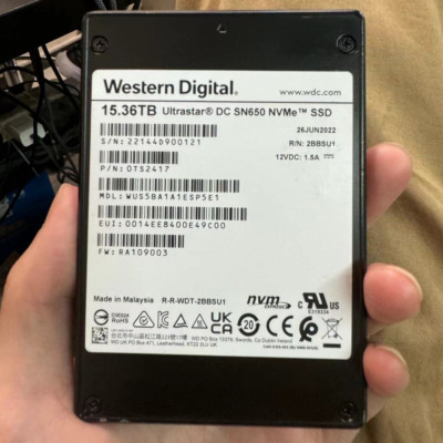 Western Digital Ultrastar SN650 NVMe 15.36TB WUS5BA1A1ESP5E1 WD U.3 ...