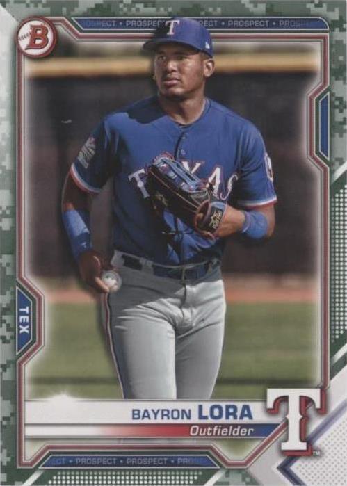 2021 Bowman - Prospects Bayron Lora #BP-139 Camo Border (RC) for sale ...