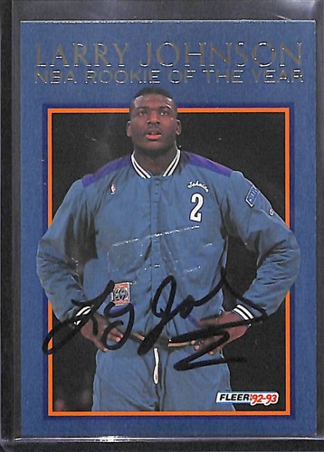 1992-93 Fleer NBA Rookie of the Year Autograph #10 Larry Johnson | eBay