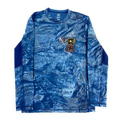 Realtree Aspect Reversible Blue Camo Performance Fishing Shirt Men's ...