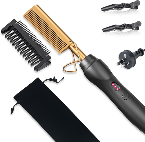 Hot Comb Electric Hair Straightener Ceramic Heat Pressing Comb for Wigs ...
