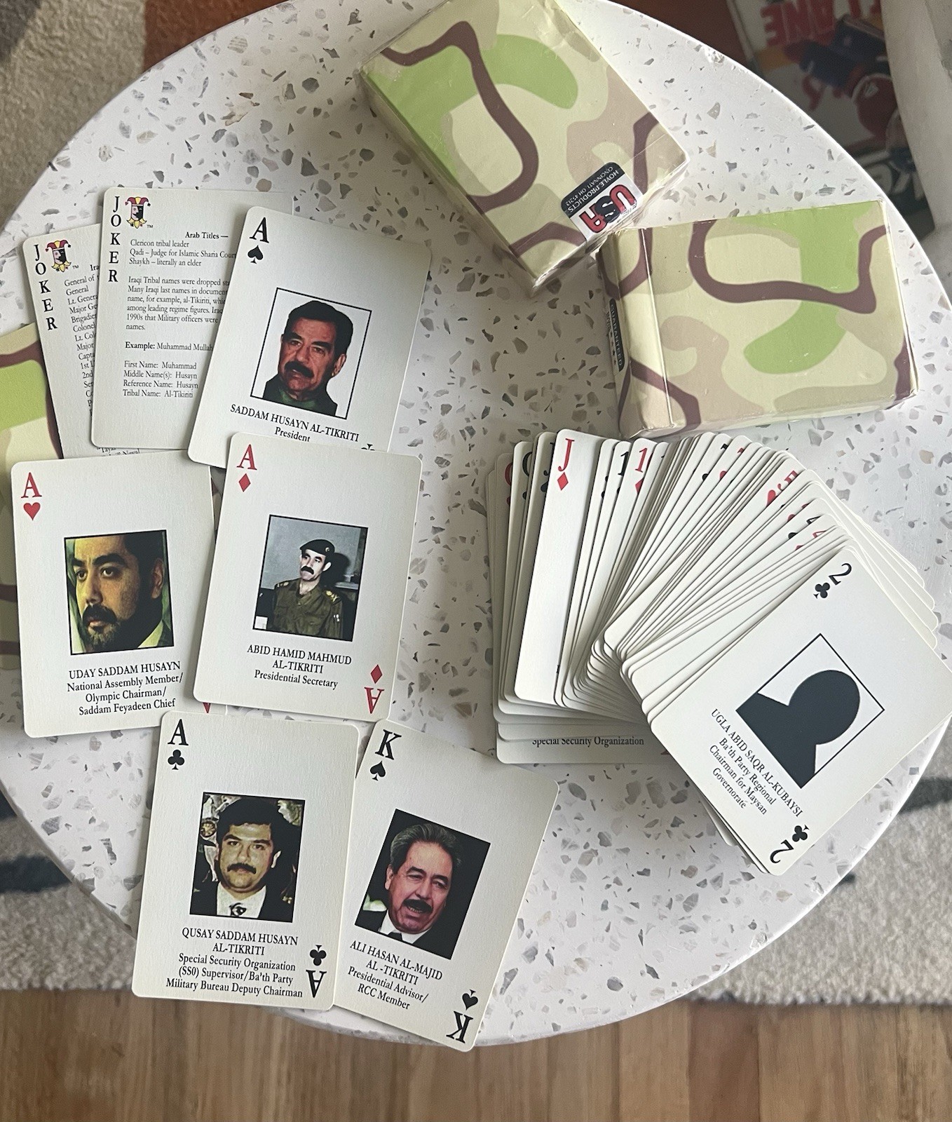 Iraqi Most Wanted Playing Cards Saddam Desert Storm Iraq Made in USA | eBay